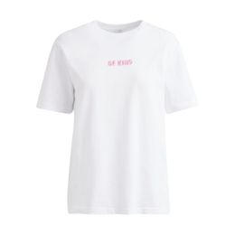 T-Shirt MISS TEE "Miss Tee Be Kind Heart EMB Tee", Damen, Gr. L, wei&szlig;, 100% Baumwolle, bedruckt, normal, Rundhals, Shirts T-Shirt