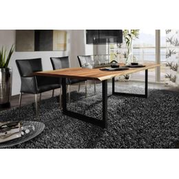 Baumkantentisch SIT / naturfarben / 240x100 / U-Gestell Schwarz