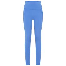 Funktionshose FAYN SPORTS "Push-up Lauf-Tights", Damen, Gr. 44, N-Gr, azurblau, Interlock, Obermaterial: 77% Polyester, 23% Elasthan, schmal 7/8-L&auml;nge, Hosen Funktionshose, mit Taschen