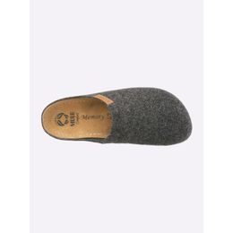 MUBB Herren Pantoffel mit Memory-Fu&szlig;bett, grau, Gr&ouml;&szlig;e 40