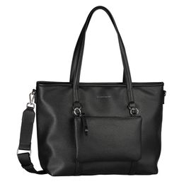 Shopper Tom Tailor "Jamila", Damen, Gr. B/H/T: 43,5cm x 32cm x 13cm, schwarz, Polyurethan, clean, gepflegt, unifarben, Taschen Shopper, ein Platzwunder mit 2-in1-Funktion aus fein genarbtem Lederimtiat
