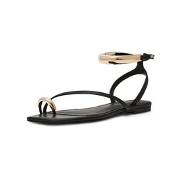 Zehentrenner Steve Madden "Steve Madden Sandalen Leder", Herren, Gr. 37, schwarz, Leder, Schuhe Zehentrenner