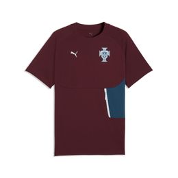 T-Shirt Puma "Portugal PumaTECH T-Shirt mit Brusttasche Herren", Herren, Gr. L, ruby shimmer ocean tropic rot blau, Obermaterial: 35% Baumwolle, 65% Polyester. Rippe: 70% Baumwolle, 30% Polyester. Aufgesetzte Tasche: 100% Elastomultiester, clean, regular fit, Rundhals, Shirts T-Shirt