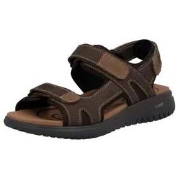 Sandale Rieker, Herren, Gr. 42, dunkelbraun, Glattleder, Schuhe Sandale, Trekkingsandale, Outdoorsandale, Sommerschuh mit Klett