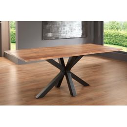 Baumkantentisch SPYRO / naturfarben / 180x90 / Spider-Gestell Schwarz