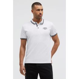Poloshirt CMPD, Damen, Gr. 4XL, wei&szlig;, Piqu&eacute;, Material: 100% Baumwolle, bedruckt, figurbetont normal, hoch geschlossener Ausschnitt, eingesetzt B&uuml;ndchen, Shirts, mit Seitenschlitze