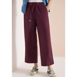 7/8-Hose Cecil, Damen, Gr. M, L&auml;nge 26, rich burgundy, Stoff, 55% Leinen, 45% Viskose, unifarben, loose fit 7/8-L&auml;nge, Hosen 7/8-Hose, High Waist