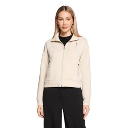 Sweatjacke Betty Barclay "Damen mit Rippenstruktur", Damen, Gr. 48, beige, Sweatware, Obermaterial: 54% Viskose, 40% Polyester, 6% Elasthan, figurumspielend normal, Sweatjacken Sweatjacke