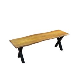 Sitzbank QUINTUS / nussbaumfarben / 120 cm / X-Gestell Schwarz