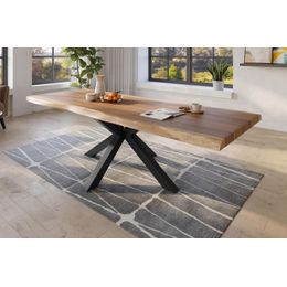 Esstisch Titan / naturfarben / 280x110 / Spider-Gestell Schwarz