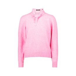 Rundhalspullover Zero "Pullover mit Strickhalstuch", Damen, Gr. 38, pink (blushberry pink melange), Obermaterial: 50% Polyester Pol. recyc.. 22% Polyester PES. 10% Polyamid PA. 10% Polyacryl PAN. 5% Wolle WO., Pullover Rundhalspullover