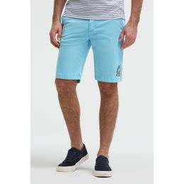 Chinohose Gaastra, Herren, Gr. L, Normalgr&ouml;&szlig;en, blau (aquarius), Web, Material: 64% Lyocell, 32% Baumwolle, 4% Elasthan, unifarben, slim fit knielang, Hosen Chinohose, mit Ges&auml;&szlig;taschen