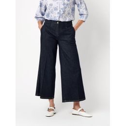 Weite Jeans Toni "Jenny Culotte", Damen, Gr. 38, N-Gr, blau rinsed, Denim/Jeans, Obermaterial: 79% Baumwolle, 11% Polyester, 8% Lyocell, 2% Elasthan, unifarben, normal lang, Jeans Weite Jeans, im Culotte-Stil