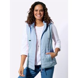 Casual Looks Damen Steppwestehellblau, Gr. 52, unifarben, 100% Polyester, Wattierung:100% Polyester, Westen