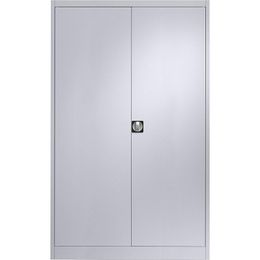 Mauser Stahlschrank mit Fl&uuml;gelt&uuml;ren, 4 Fachb&ouml;den, Breite 1200 mm, wei&szlig;aluminium, Au&szlig;entiefe 420 mm