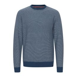 Strickfleece-Pullover FQ1924 "Strickpullover FQLeon", Herren, Gr. L, blau (schwarz denim), Obermaterial: 100% Baumwolle CO., Pullover Strickfleece-Pullover