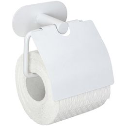 Toilettenpapierhalter Wenko "Turbo-Loc Modell Orea", wei&szlig;, B:14cm H:12,5cm L:7cm, Edelstahl, Toilettenpapierhalter, mit Deckel, Befestigen ohne Bohren