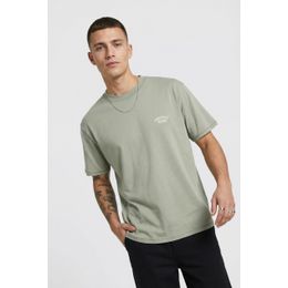 Jack & Jones T-Shirt JACK & JONES "JORGREENE BRANDING TEE SS CN CH", Herren, Gr. L, seagrass, Jersey, Obermaterial: 100% Baumwolle, bedruckt, regular fit, Rundhals, Shirts T-Shirt