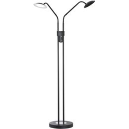 Fischer und Honsel FISCHER & HONSEL Stehlampe "Tallri", beige (sandschwarz), 2, H: 135cm, 1 Stk., Leuchten, langlebige LED, dimmbar, Stehlampe