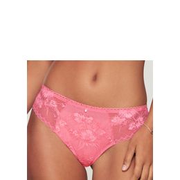 String Lascana, Damen, Gr. 44/46, pink, Spitze, Obermaterial: 87% Polyamid, 13% Elasthan, k&ouml;rpernah, Unterhosen String, rundherum aus floraler, dezent transparenter Spitze