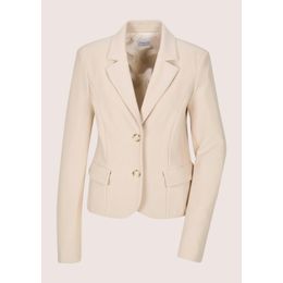 Madeleine Mode Jackenblazer MADELEINE "Blazer Moderner Kurzblazer mit Reverskragen", Damen, Gr. 38, wei&szlig; (perlwei&szlig;), Obermaterial: 60% Viskose CV. 35% Polyamid PA. 5% Elasthan EL., Modern, tailliert, Blazer Jackenblazer, Reverskragen