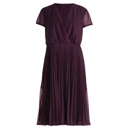 Cocktailkleid Vera Mont "Cocktailkleid mit Plissee", Damen, Gr. 48, EURO, lila (lila, lila), 100% Polyester PES., Kleider Cocktailkleid