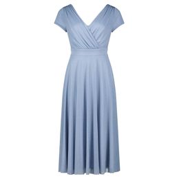 Cocktailkleid Vera Mont "Cocktailkleid im Glitzer-Look", Damen, Gr. 40, EURO, blau (blau, silber), 100% Polyester PES., Kleider Cocktailkleid