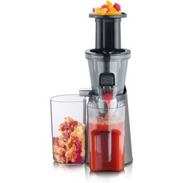 Severin Slow Juicer "ES 3571", schwarz (edelstahlfarben, schwarz), B:26cm H:42cm T:22cm, Entsafter, f&uuml;r S&auml;fte, Sorbets, Marmelade uvm., mit Easy-Clean Konzept, Slow Juicer