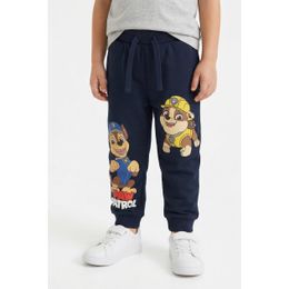 Sweathose name it "NMMJEEP PAW NREG SWEAT PANTS BRU CPLG", Jungen, Gr. 122, N-Gr, navy blazer, angeraute Sweatware, Obermaterial: 95% Baumwolle, 5% Elasthan, bedruckt, normal normal, Hosen Sweathose