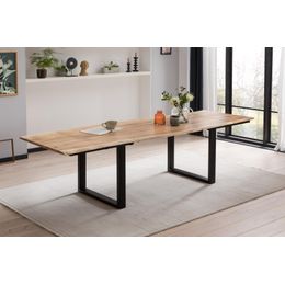 Tisch ADINA 140 / naturfarben / 140(220)x90 / U-Gestell Schwarz
