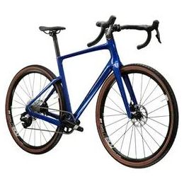 Gravelbike KROSS "Gravelbike Carbon Esker RS 2.0 Blau 12 G&auml;nge" Gr. 48, blau, grau, Fahrr&auml;der, 48cm, 28 Zoll (71,12cm) hinten: 28 Zoll (71,12cm), mit Carbon-Rahmen und -Gabel