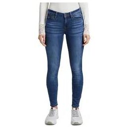 Skinny-fit-Jeans Tom Tailor DENIM "JONA", Damen, Gr. 29, L&auml;nge 32, blau (clean mid stone blau denim), Denim/Jeans, Obermaterial: 72% Baumwolle, 27% Polyester, 1% Elasthan, skinny fit lang, Jeans