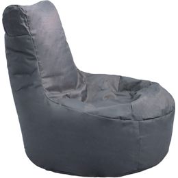 Sitzsack Kinzler "Chilly", grau (anthrazit), B:78cm H:80cm, Polyester, Sitzs&auml;cke, Sitzsack, Loungesessel, Uni Farben, mit R&uuml;ckenlehne, Outdoor geeignet