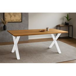 Esstisch Salvador / 200x100 / X-Gestell Wei&szlig;