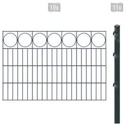 Doppelstabmattenzaun Arvotec "ESSENTIAL 80 zum Einbetonieren "Ring" mit Zierleiste", grau (anthrazit), H:80cm, Kunststoff, Stahl, Zaunelemente, Zaunh&ouml;he 80 cm, Zaunl&auml;nge 2 - 60 m