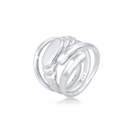 Ring-Set Elli Premium "Ring Bandring Siegelring Wickelring Trio Set 925 Silber" Gr. 52, silber, Fingerringe, Damen, 52, ohne Stein, Silber 925 (Sterlingsilber), 10mm, Ring-Set