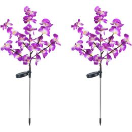 LED Gartenleuchte Maximex "Modell Orchidee", mehrfarbig, B:55cm L:75cm, Leuchten, LED Gartenleuchte, LED Gartenstecker, solarbetriebene Gartenbeleuchtung, 2 Einstellungen