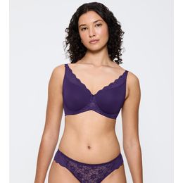Minimizer-BH Triumph "Amourette W01", Damen, Gr. 75, Cup G, lila (royal lila), Obermaterial: 68% Polyamid, 32% Elasthan, BHs Minimizer-BH, verkleinert die Brust optisch um eine Cup-Gr&ouml;&szlig;e