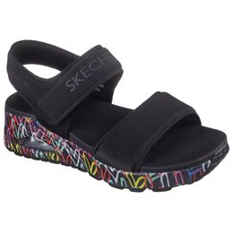 Sandale Skechers "UNO", Damen, Gr. 35, schwarz, Textil, kontrastfarbene Details, Schuhe Sandale, Sommerschuh, Strandschuh mit Skech-Air Luftkissensohle