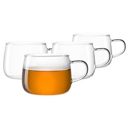 Tasse Leonardo "Teetassen T&egrave; Per Te 450 ml 4er Set transparent", bunt (transparent), Glas, Trinkgef&auml;&szlig;e, Tasse