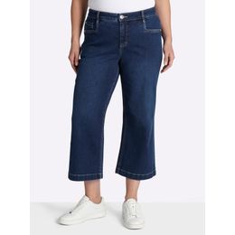 sheego Damen 7/8-Jeans mit weitem Bein, blue-stone-washed, Gr&ouml;&szlig;e 40