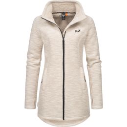 Kapuzensweatjacke Ragwear "Strickjacke Miram Melange", Damen, Gr. L, grau (taupe), Obermaterial: 56% Baumwolle CO. 44% Polyester PES. Futter: 100% Polyester PES., Sweatjacken Kapuzensweatjacke