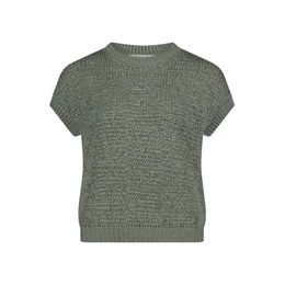 BETTY & CO Strickpullover BETTY & CO "Strickpullover mit Rundhalsausschnitt", Damen, Gr. 46, gr&uuml;n (lily pad), Obermaterial: 76% Baumwolle CO. 24% Polyester PES., Pullover Strickpullover