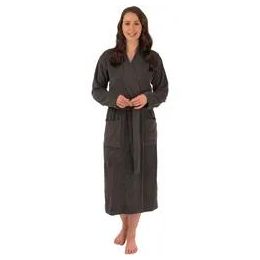 WEWO-Fashion Unisex-Bademantel WEWO FASHION "3005, ideal f&uuml;r Sauna & Spa, Hotelbademantel, Morgenmantel" Gr. L, grau (anthrazit), L:125cm, Frottier, Hausm&auml;ntel, klassisch elegant