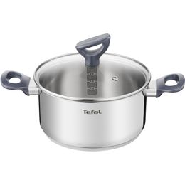 Kochtopf Tefal "Daily Cook", edelstahlfarben, B:21,6cm H:11cm L:34,4cm &Oslash;:20cm, T&ouml;pfe, Kochtopf, 20 cm, Ausgie&szlig;hilfe, Messmarkierungen, Induktion, backofenfest