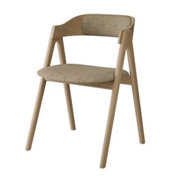 Stuhl HAMMEL FURNITURE "Mette by Hammel", wei&szlig; (, eiche wei&szlig; ge&ouml;lt, eiche wei&szlig; ge&ouml;lt, beige), B:52cm H:75cm T:54cm, Massivholz, Stoff, St&uuml;hle, Stuhl, Massivholz, gepolsterte Sitz- & R&uuml;ckenlehne, versch. Farbvarianten