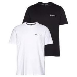 T-Shirt Champion, Herren, Gr. XL (52), schwarz-wei&szlig; (wei&szlig;, schwarz), Obermaterial: 100% Baumwolle, Basic h&uuml;ftlang, Rundhals, Shirts T-Shirt
