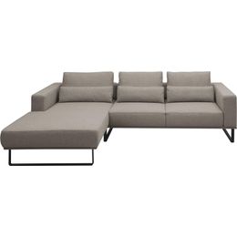 Ecksofa Musterring "JustB PM100", taupe, B:292cm H:88cm T:185cm, 100% Polyester, Sofas, Ecksofa, Mit schwarzen Metallkufen und 292 cm Breite - 6 Farben w&auml;hlbar