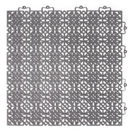 Kunststoff-Fliesen ANDIAMO "Terra Sol, Terrassenfliesen, wetterfest, Made in Switzerland", grau (dunkelgrau), B:380mm L:380mm, Polypropylen (PP), Hartbodenbel&auml;ge, Kunststoff-Fliesen, Klickfliesen, 38x38 cm, Balkon Bodenbelag, UV-best&auml;ndig
