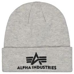 Skim&uuml;tze Alpha Industries "3D Beanie", Herren, Gr. onesize, grau (grau heather), Obermaterial: 100% Polyacryl, M&uuml;tzen